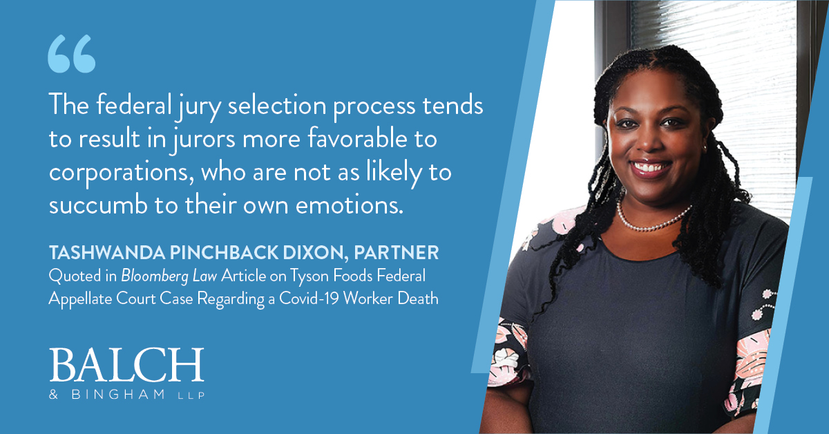 Tashwanda Pinchback Dixon | Bloomberg Law | Tyson Food Inc.'s Eighth ...
