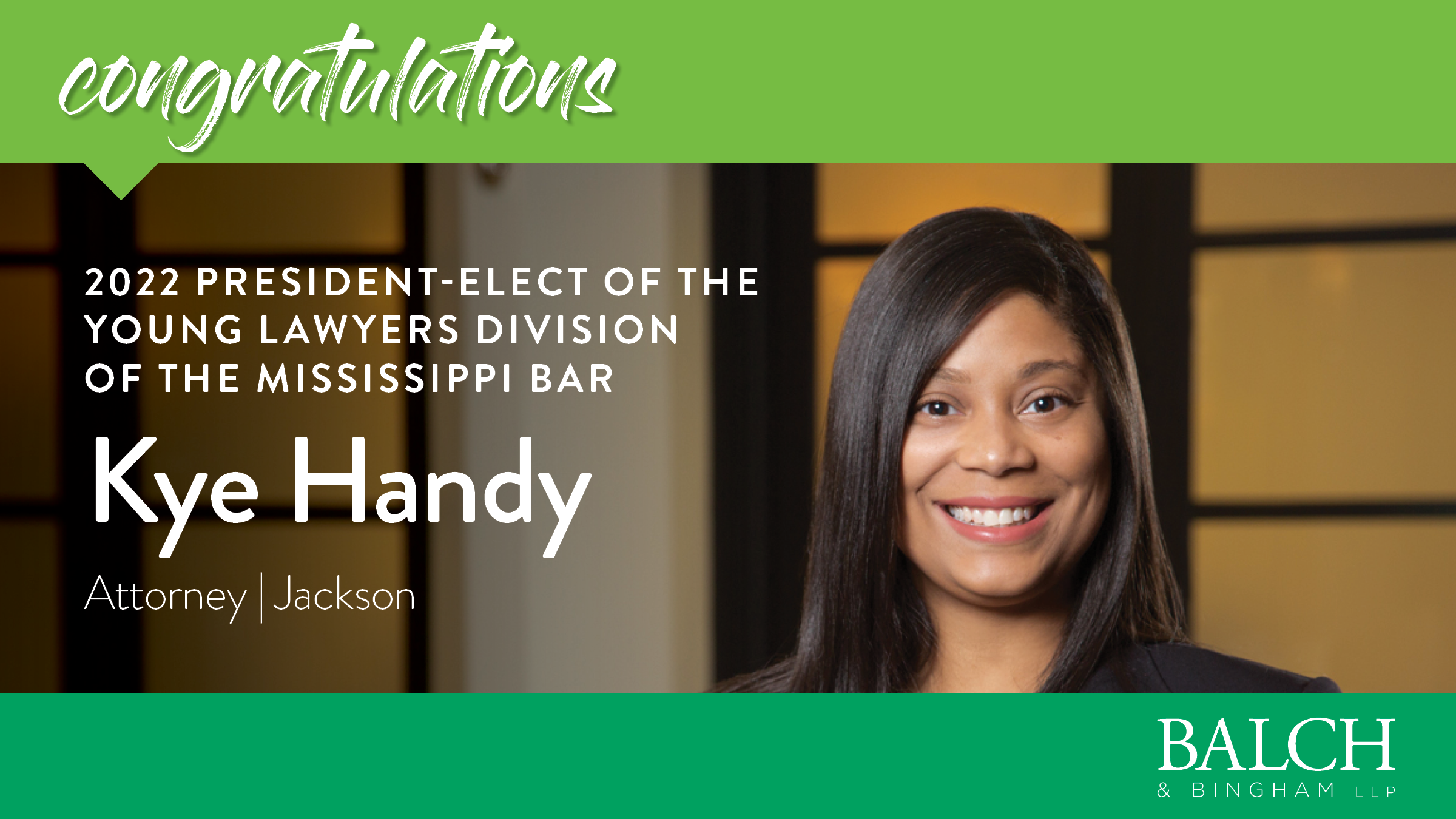 Kye C. Handy | Mississippi Bar Young Lawyers Division | Balch & Bingham LLP
