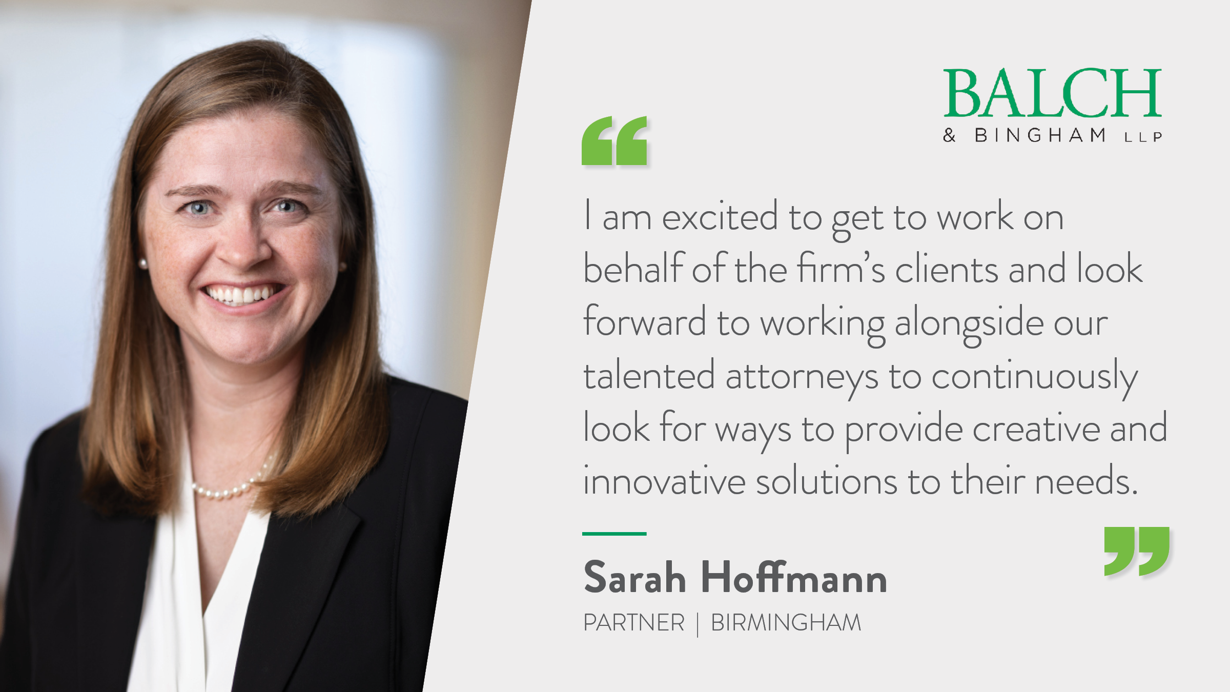 Balch Welcomes Sarah Hoffmann | Corporate & Commercial Partner | Balch ...