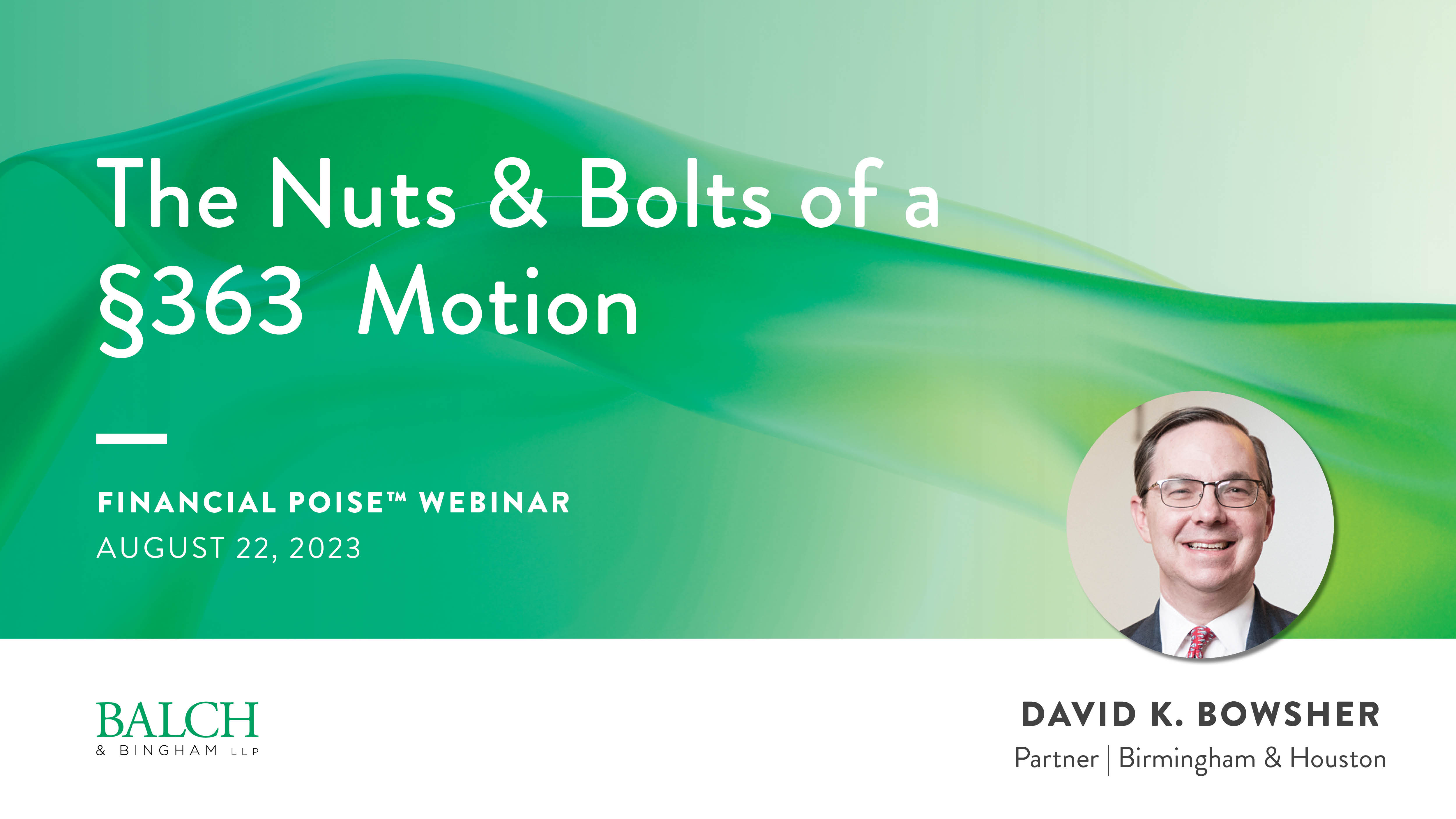 David Bowsher to Serve as Panelist in Financial Poise Webinar series ...